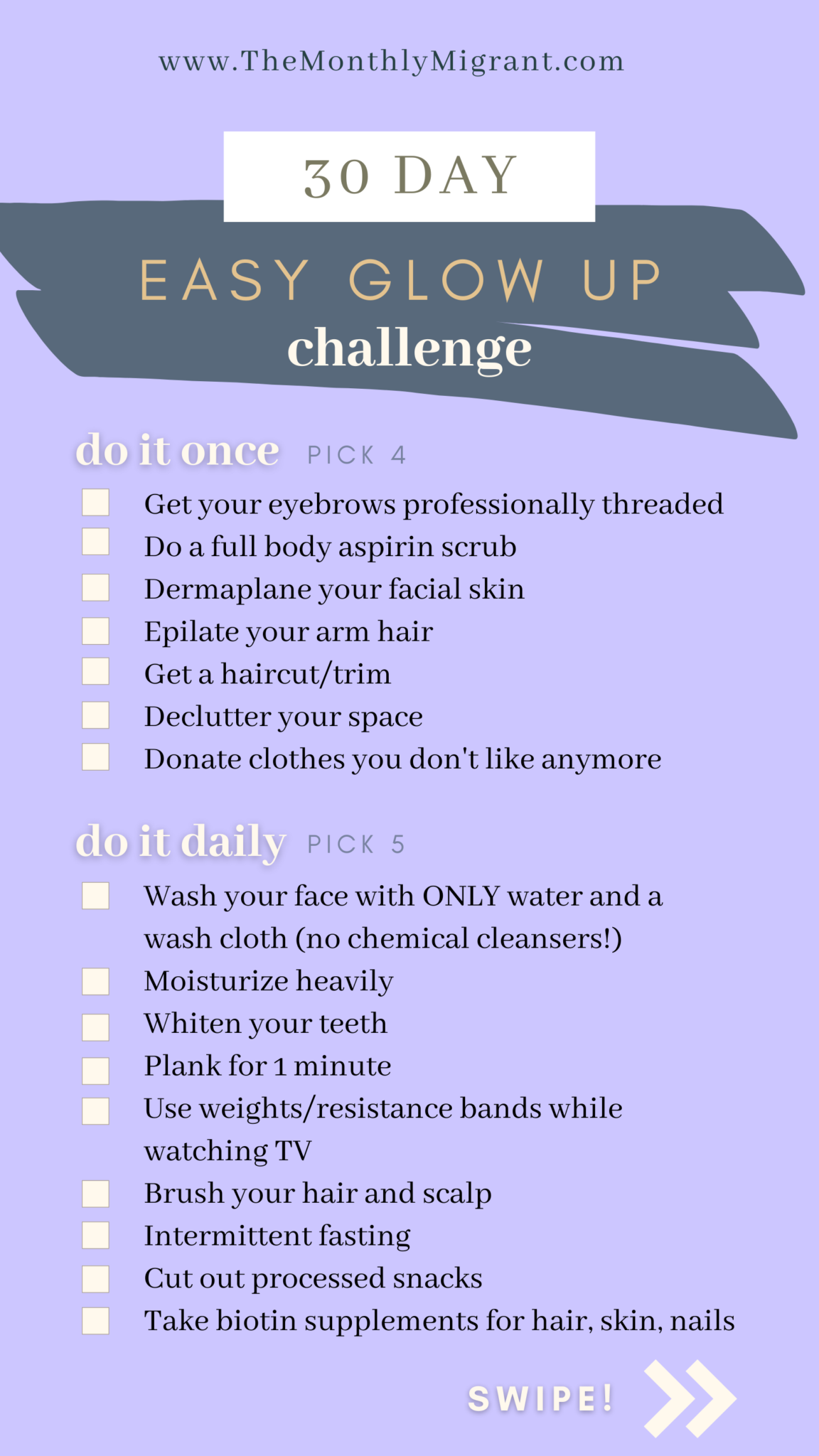 The 30-Day Glow Up Challenge You Needed for 2022 (Easy!) - The Monthly ...